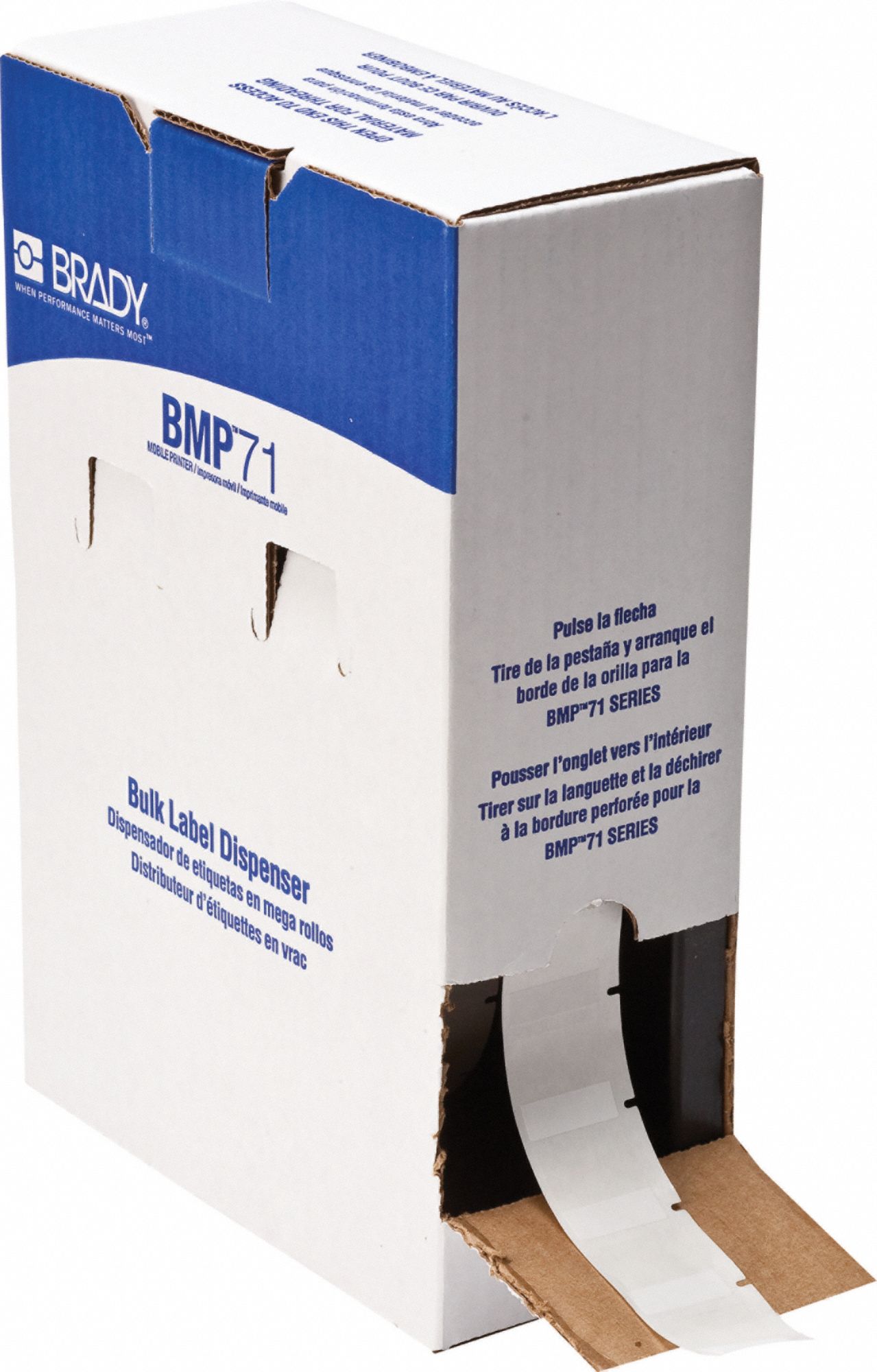 3/4 in x 1/2 in, 1/2 in, Label - 803RL1|BM-11-498 - Grainger