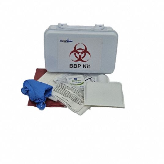 FIRST VOICE, (1) Pr Latex-free gloves, White, Bloodborne Pathogen Kit ...