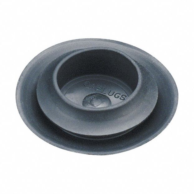 0.571 in to 0.631 in For Hole Size, Black, Ergonomic Button Plugs with ...