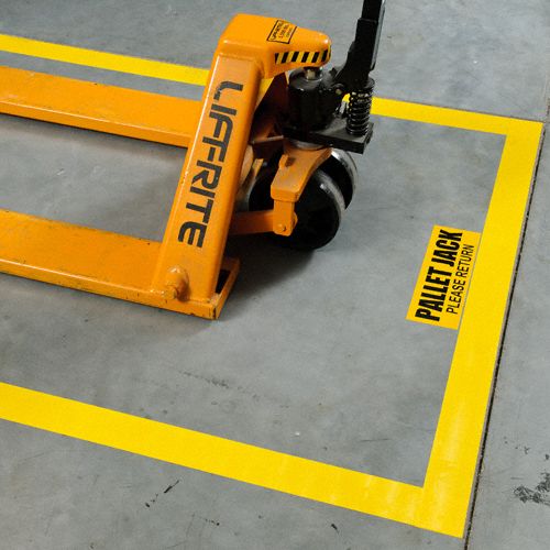 BRADY Floor Marking Tape: Gen Purpose, Solid, Yellow, 2 in x 100 ft, 8 ...