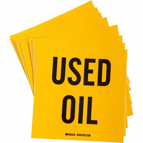 BRADY DOT Handling Label: Used Oil, 6 in Label Wd, 6 in Label Ht, Vinyl ...