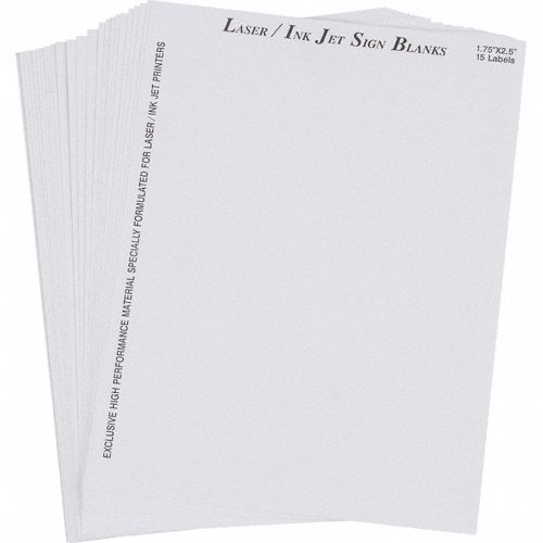 BRADY Precut Label Sheet: 1 3/4 in x 2 1/2 in, Polyester, White ...