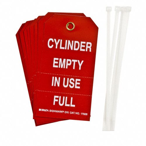 BRADY Tags: Red/White, Cable Tie, 10 Tags, 10 PK - 5ENZ0|17928 - Grainger