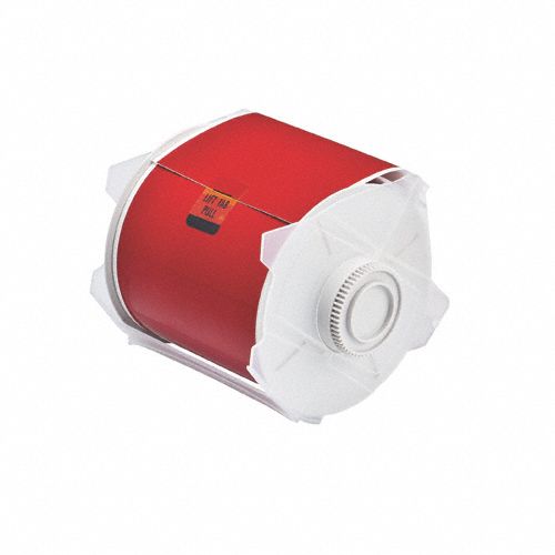 BRADY Continuous Label Roll: 4 in x 100 ft, Polyester, Red, Outdoor ...