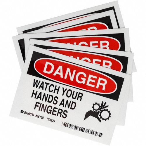 BRADY Label: Polyester, Adhesive Sign Mounting, 3 1/2 in x 5 in Nominal ...