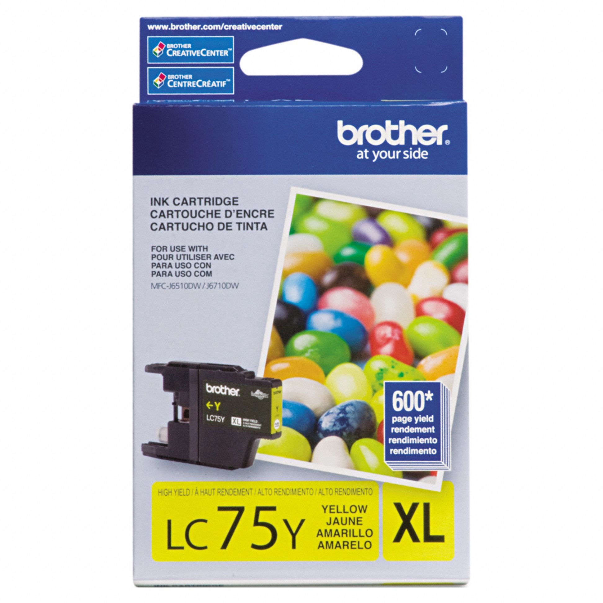 BROTHER, Yellow, Yellow, High Yield Ink Cartridge - 51UU54|LC75Y - Grainger
