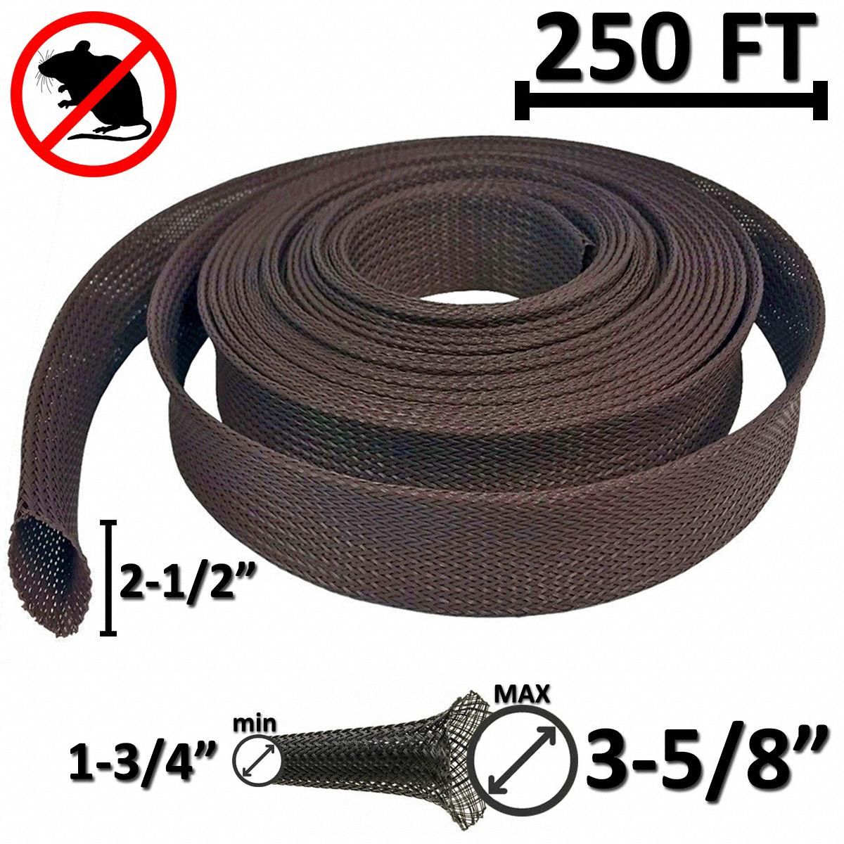 Expandable, For 3.62 in Max Bundle Dia, Braided Sleeving - 899A19|BS-J-RR-250-250 - Grainger