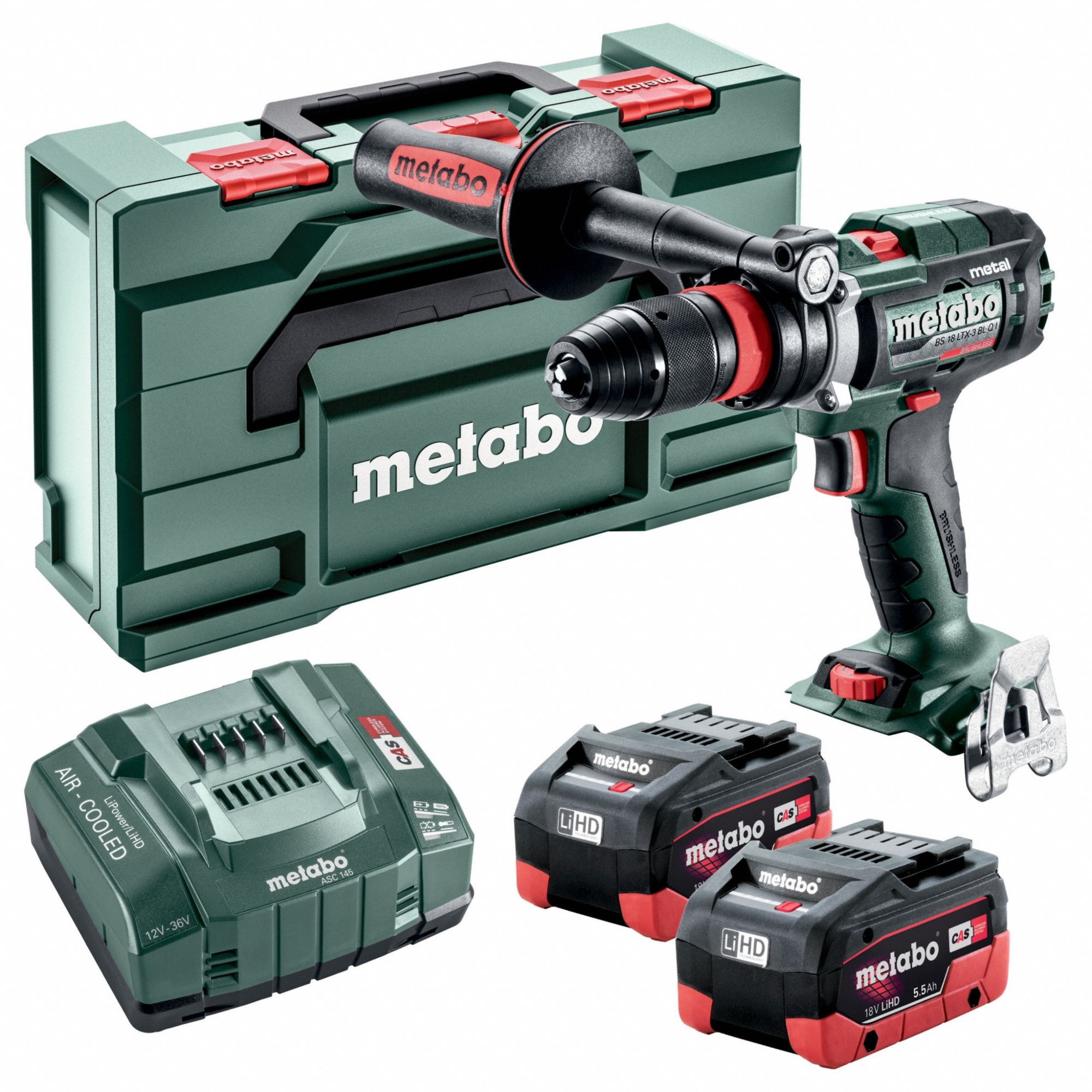 METABO, Premium, 1/2 in Chuck, Drill-Driver Kit - 804Z11|BS 18 LTX-3 BL ...