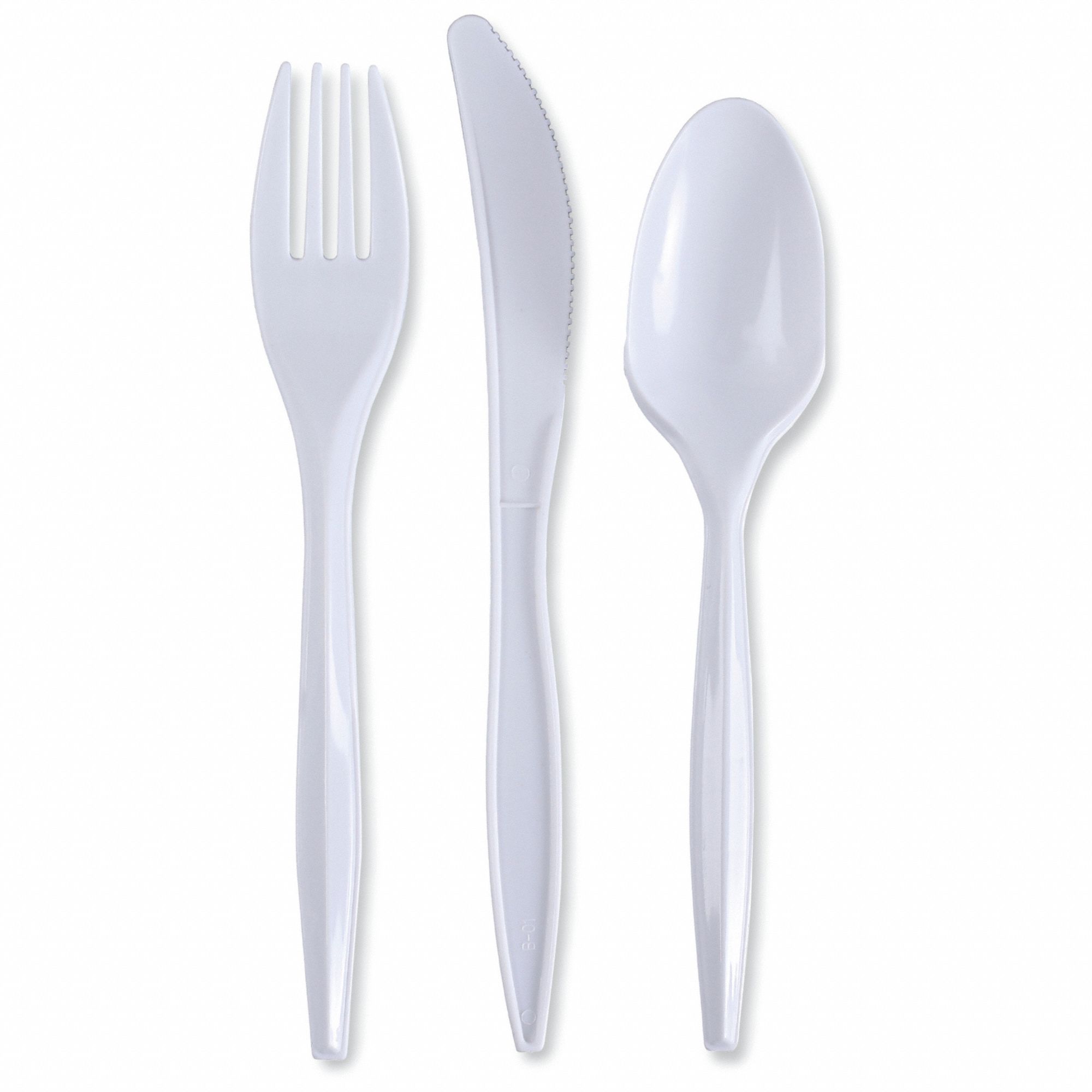 White, Plastic, Disposable Cutlery Set - 485W26|V02357 - Grainger