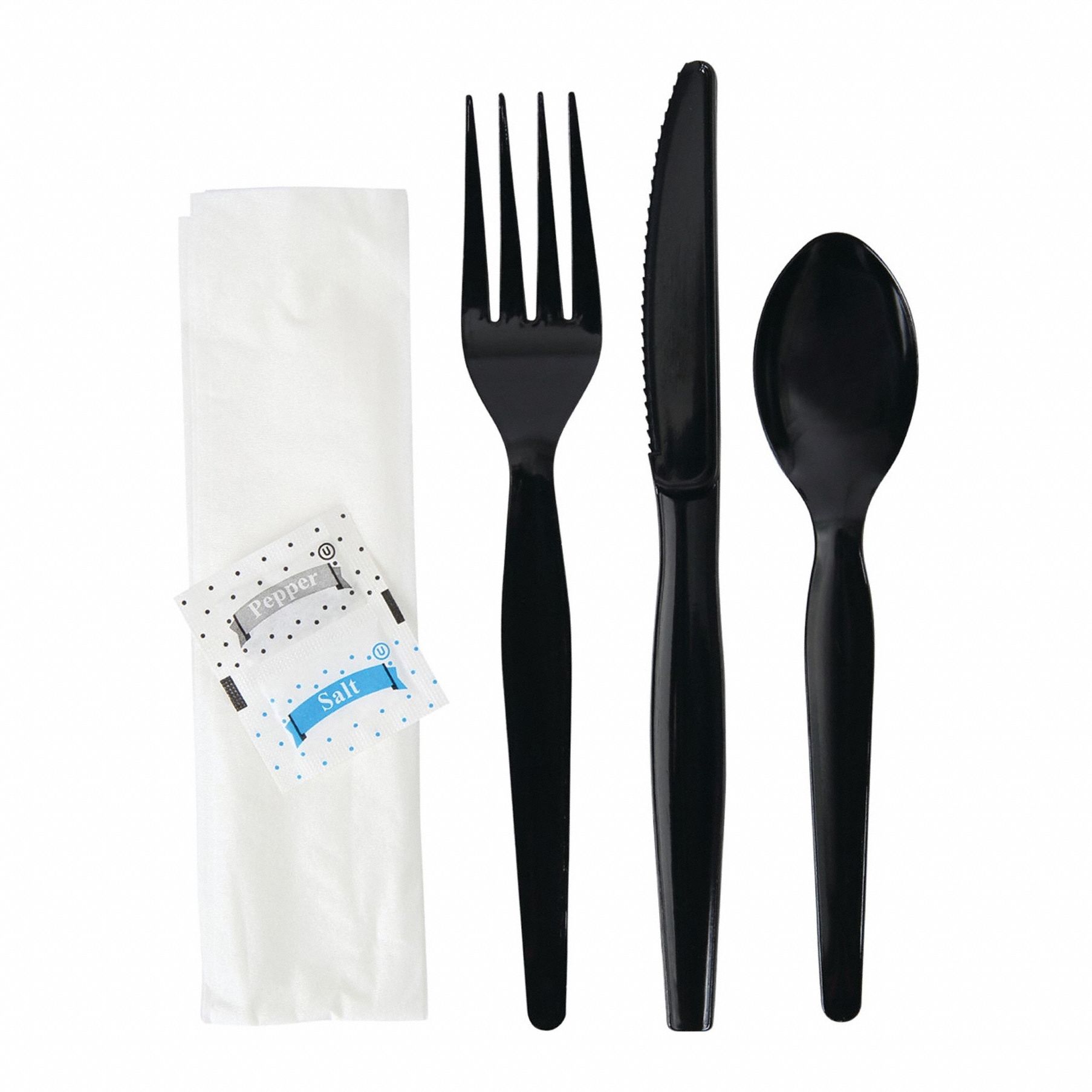 Black, Polystyrene, Disposable Cutlery Set - 799LJ9|BWKFKTNSHWPSBLA ...
