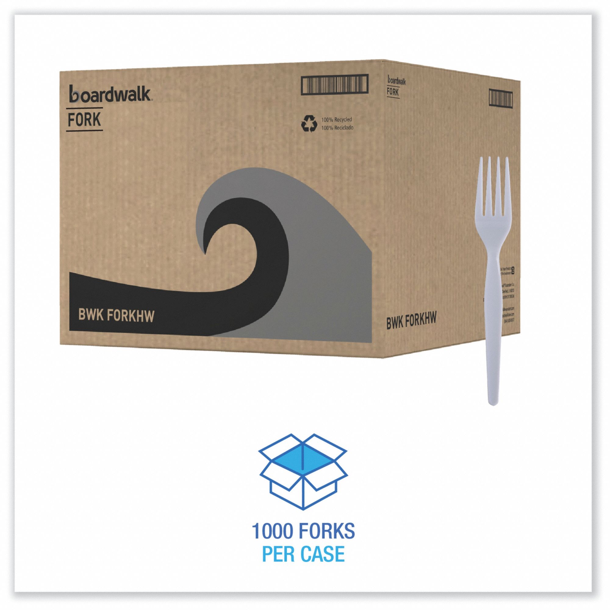 White, Heavy-Wt, Disposable Fork - 485W07|V01839 - Grainger