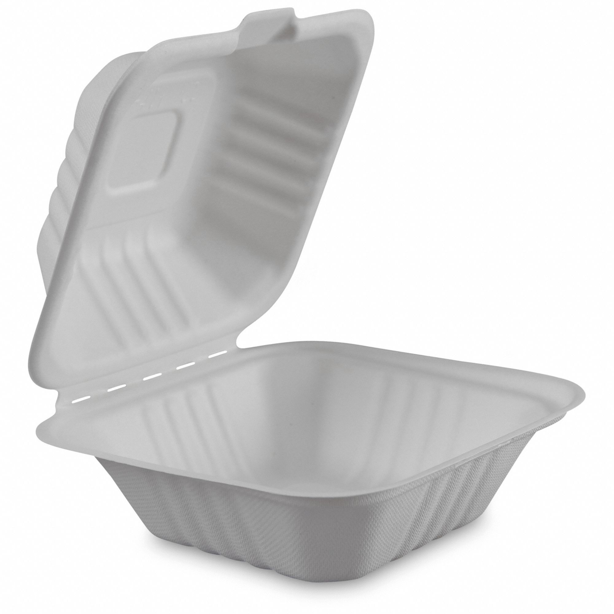 White, Hinged Lid Container Container, Disposable Carry-Out Food ...
