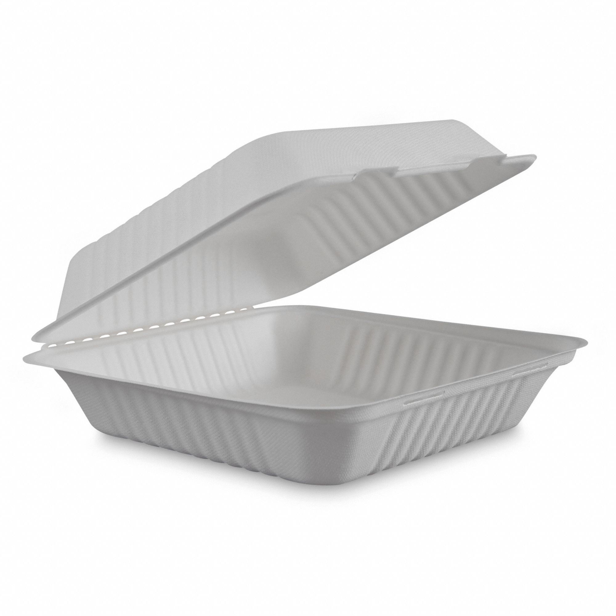 White, Hinged Lid Container Container, Disposable Carry-Out Food ...
