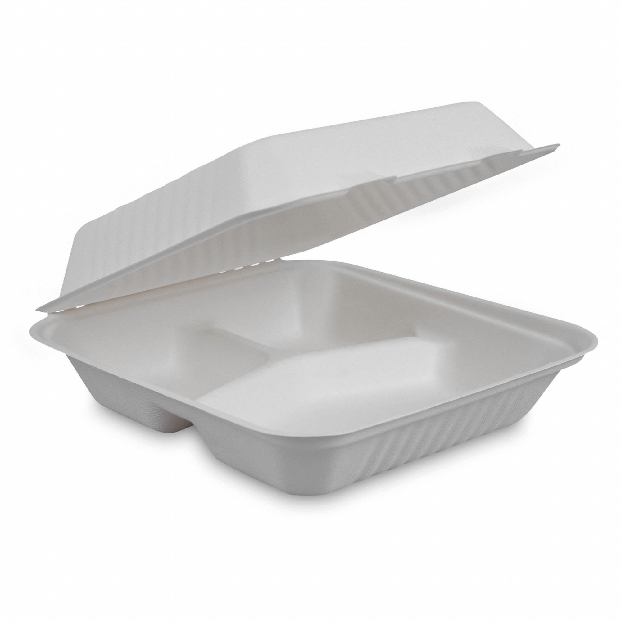 White, Hinged Lid Container Container, Disposable Carry-Out Food ...