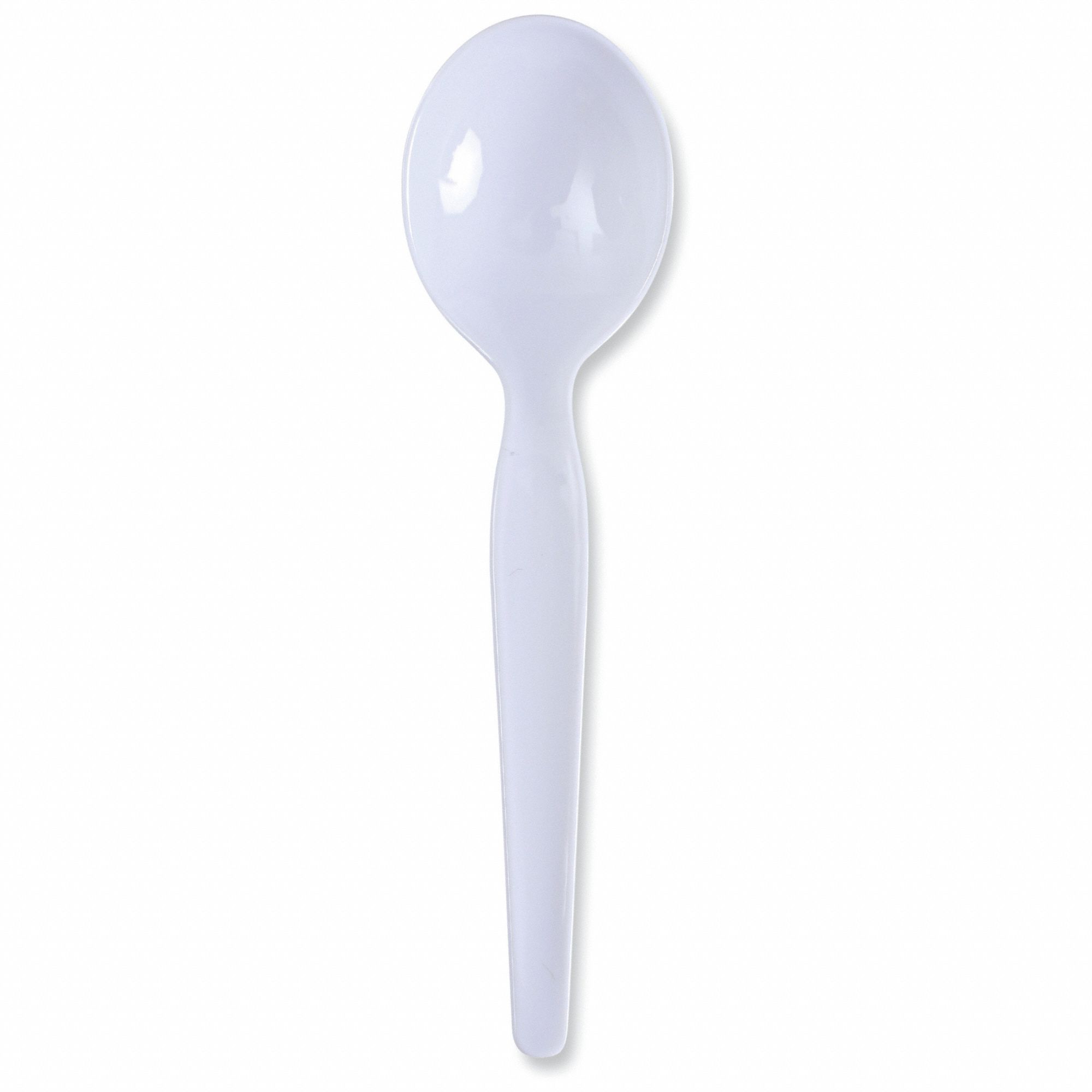 White, Heavy-Wt, Disposable Soup Spoon - 485W17|V01849 - Grainger