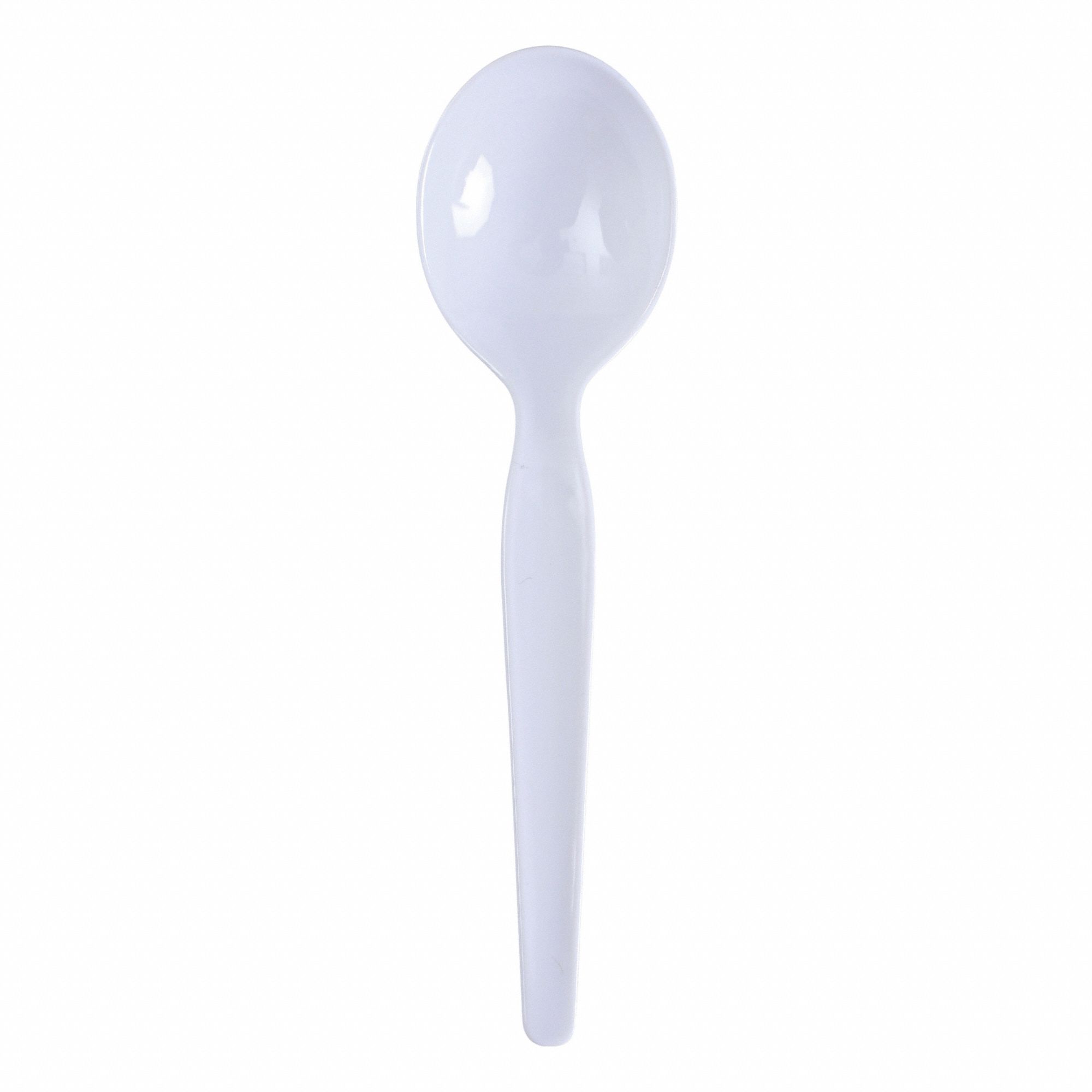 White, Heavy-Wt, Disposable Soup Spoon - 485W17|V01849 - Grainger