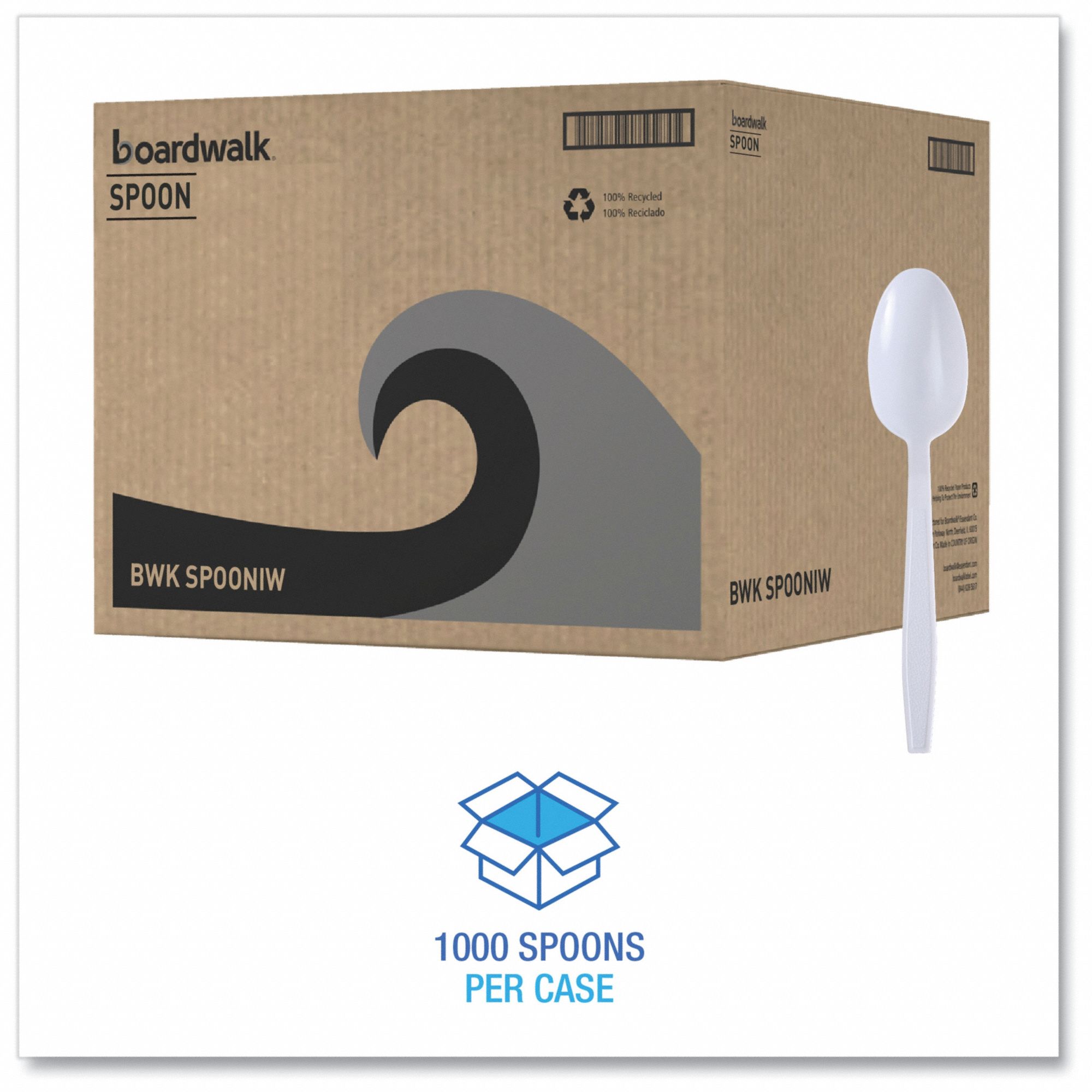 White, Medium-Wt, Disposable Spoon - 485V89|V01798 - Grainger