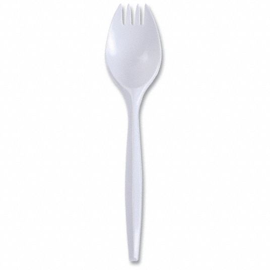White, Medium-Wt, Disposable Spork - 485V91|BWKSPRKMWPPWIW - Grainger