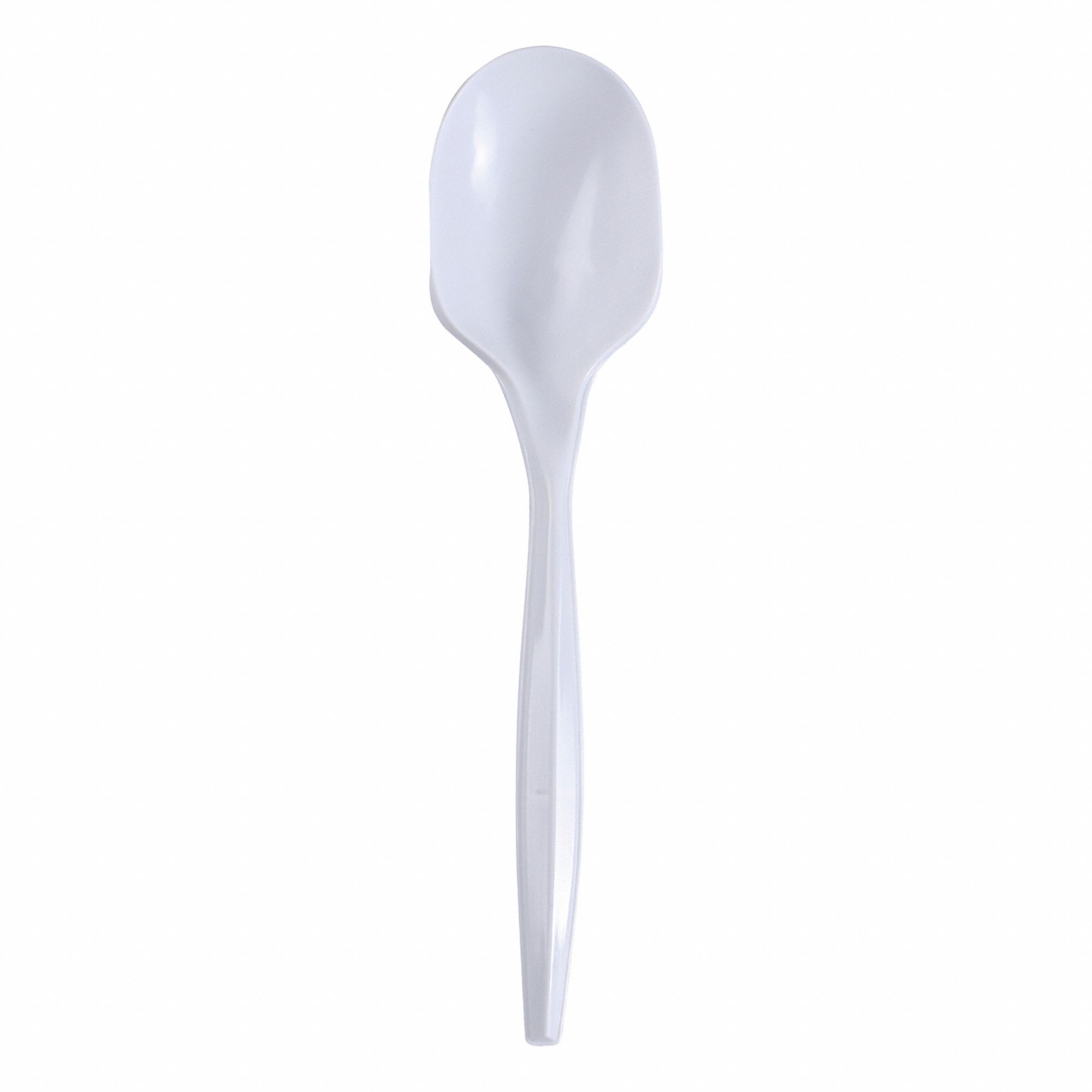 White, Medium-Wt, Disposable Soup Spoon - 485V90|V01799 - Grainger