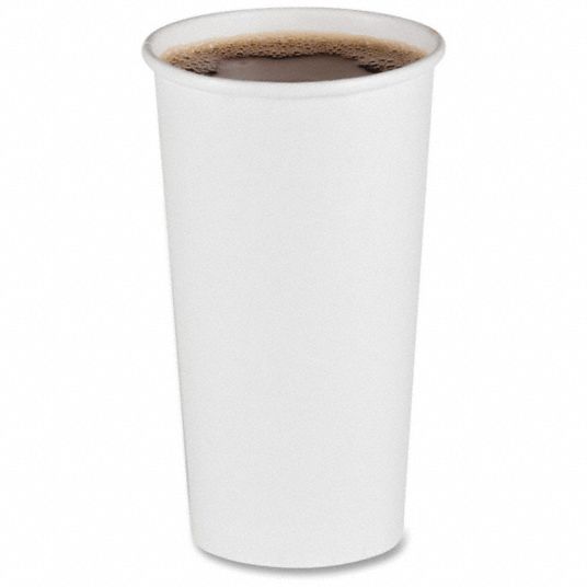 20 oz Capacity, White, Disposable Hot/Cold Cup - 799LM6|BWKWHT20HCUP ...