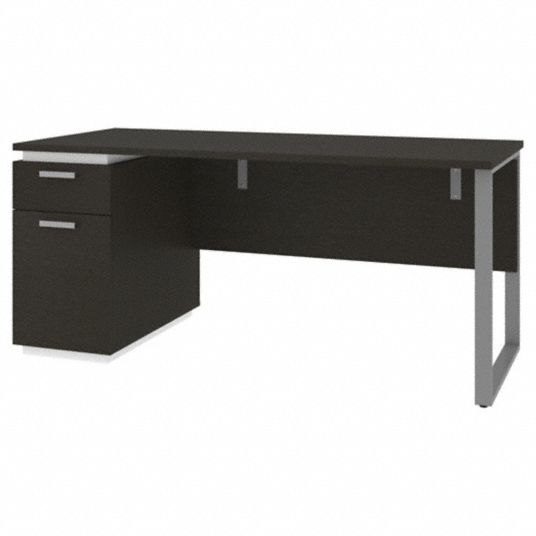 BESTAR, Deep Grey/White, 66 in Overall Wd, Office Desk - 56MC66|114400 ...