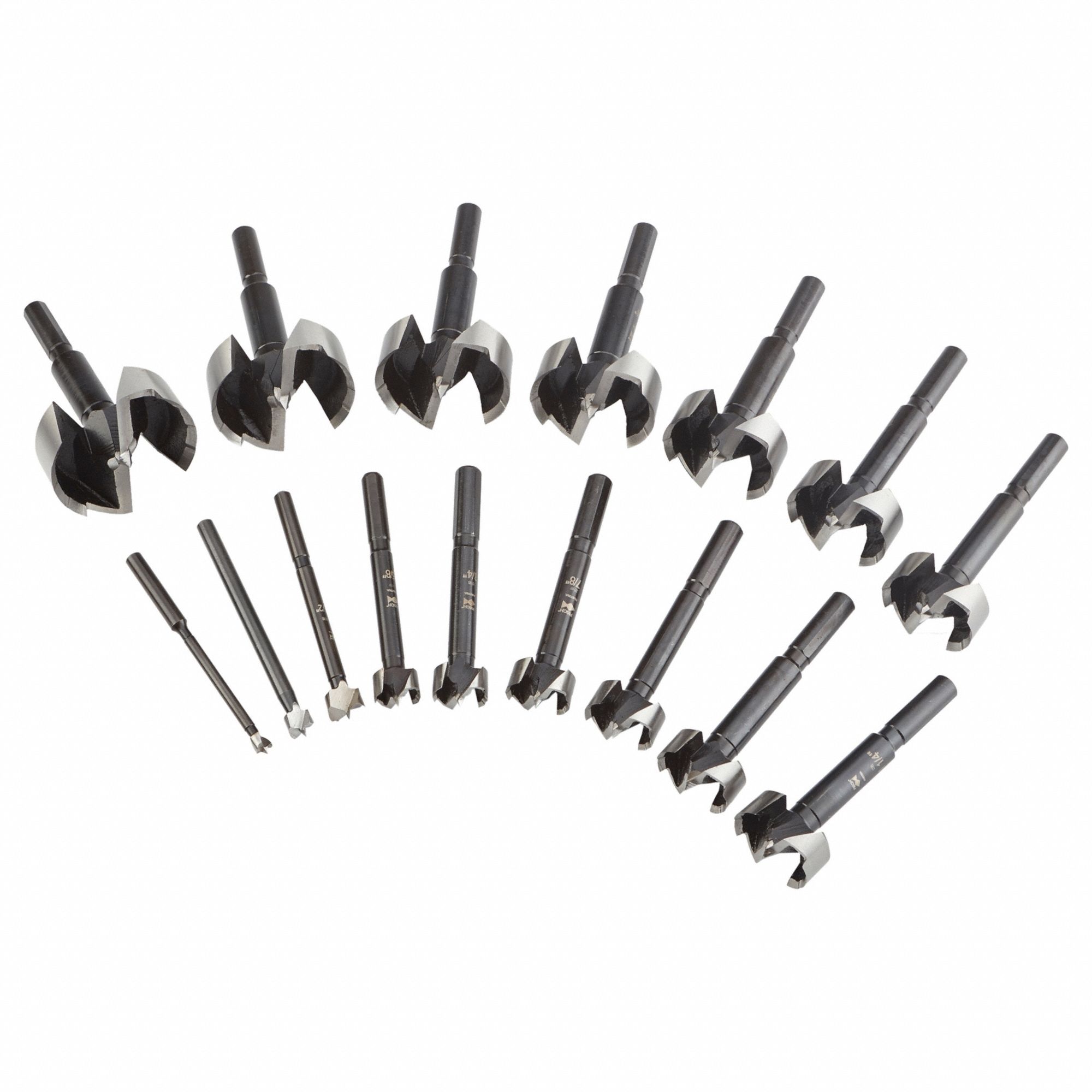 FISCH, 3 1/2 in Overall Lg, 1/4 in_5/16 in_3/8 in Shank Dia, Forstner ...