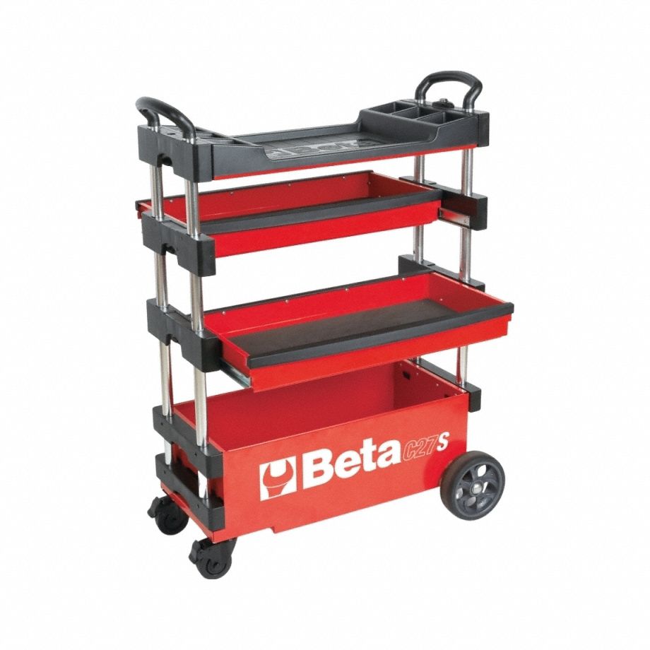 BETA, Red / Red Drawer, 39 in Wd, Tool Utility Cart - 420T83|C27S-R ...