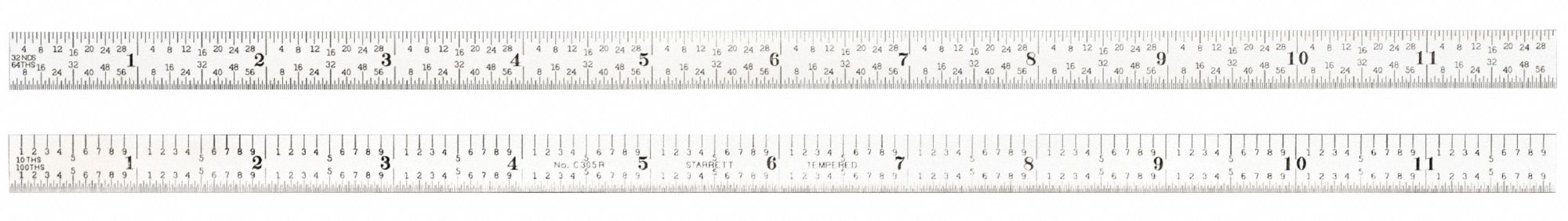 STARRETT, C305R-12, 12 in, Steel Rule, Flexible - 2ZUV1|C305R-12 - Grainger