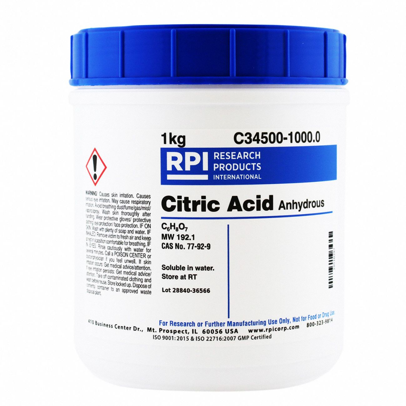 1 kg Chemical Container Size, Acids, Citric Acid - 30UD26|C34500-1000.0 ...