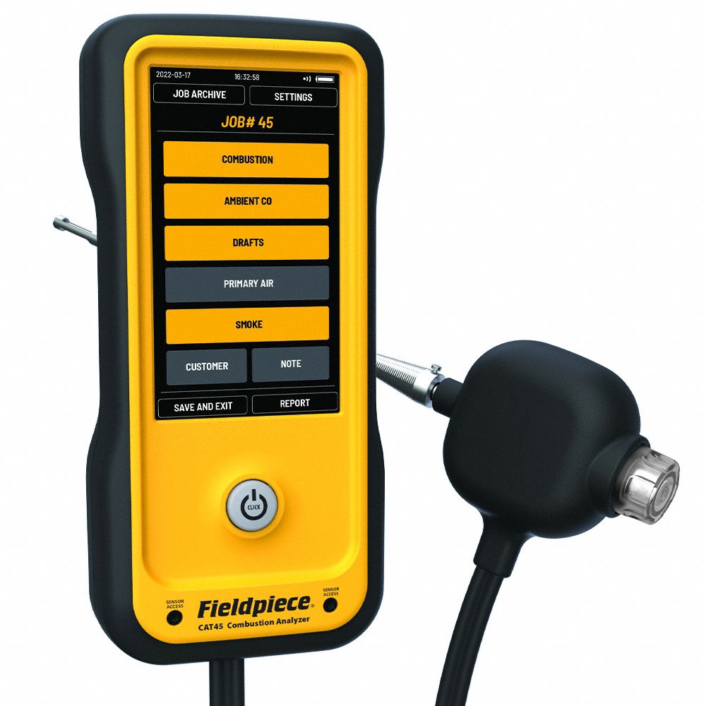 FIELDPIECE, Carrying Case/Cone/Filter/USB Cable, 0 ppm to 4,000 ppm ...