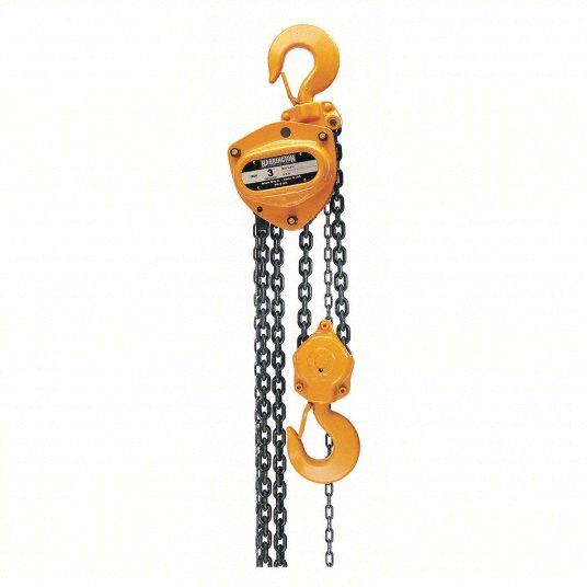 HARRINGTON, Hook Mounted - No Trolley, 6,000 lb Lifting Capacity, Manual Chain Hoist - 809UK8 ...