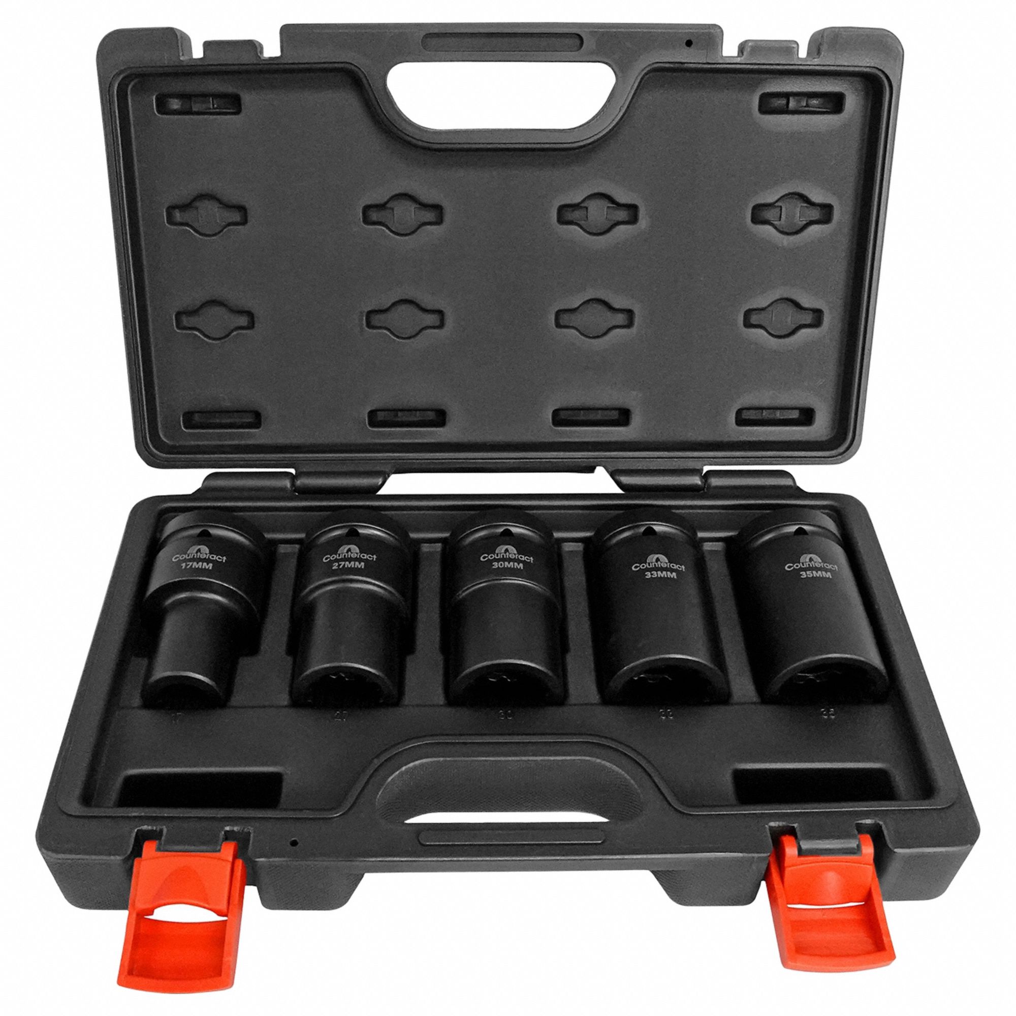 COUNTERACT, 1 in Drive Size, 5 Pieces, Commercial Socket Set - 820EX2 ...