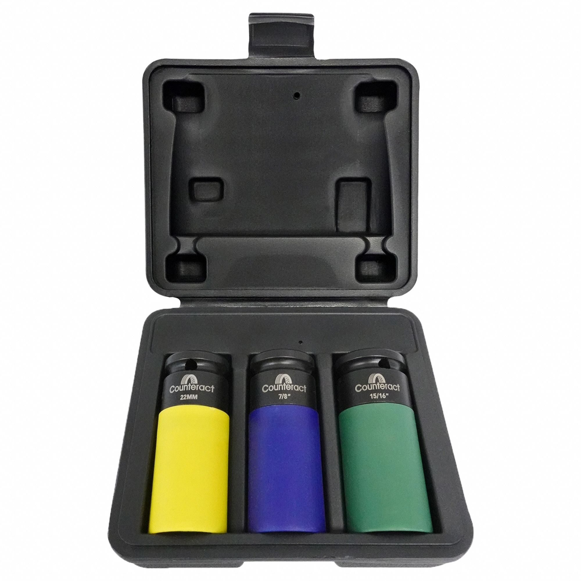 COUNTERACT, 1/2 in Drive Size, 3 Pieces, Automotive Socket Set - 820EX0 ...