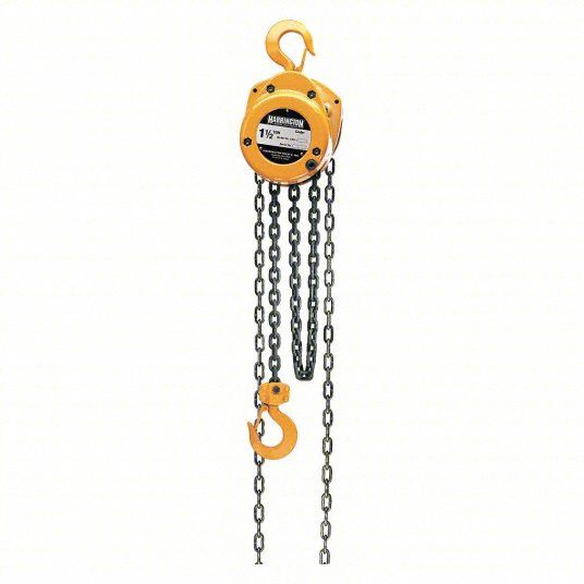 HARRINGTON, Hook Mounted - No Trolley, 3,000 lb Lifting Capacity, Manual Chain Hoist - 809UM0 ...