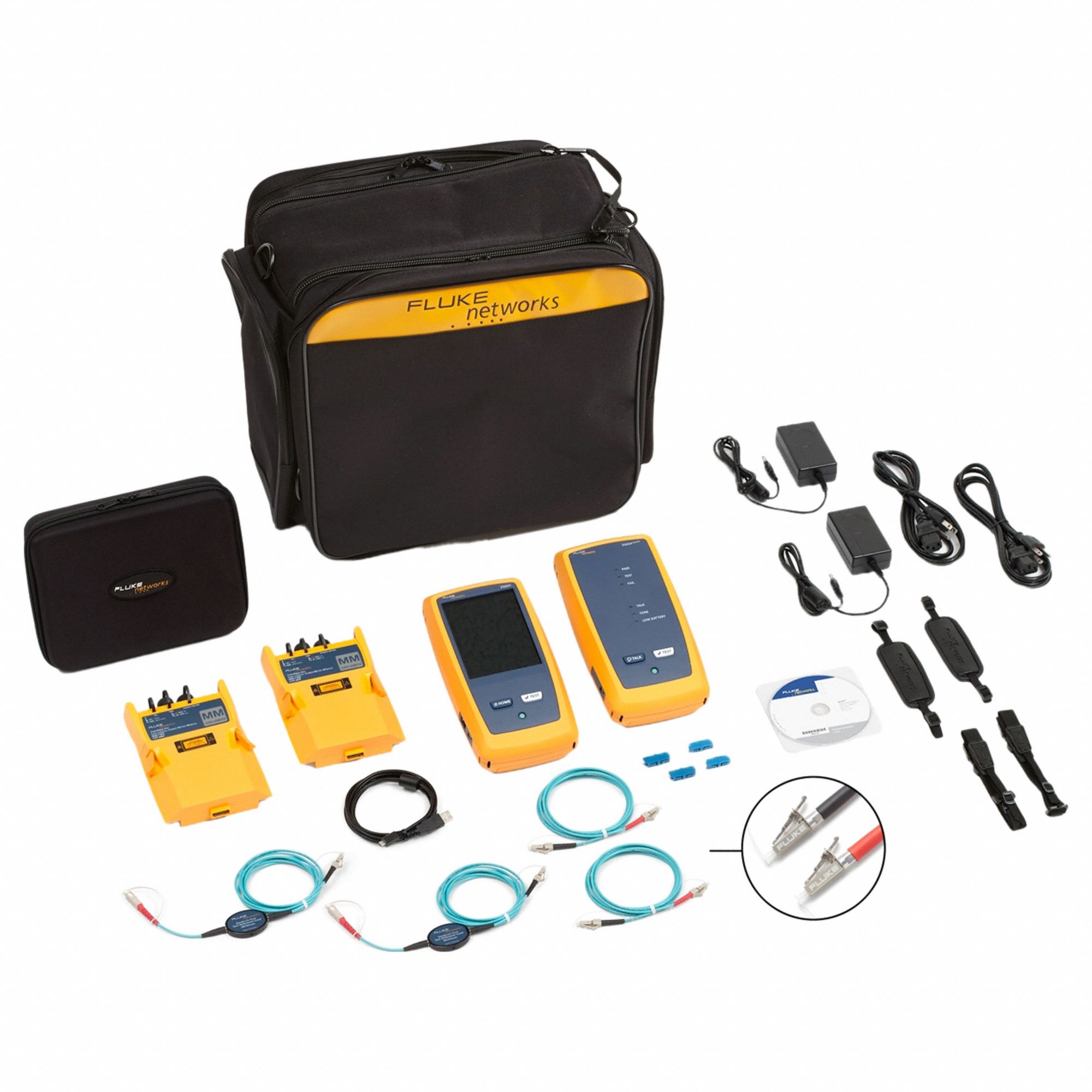 FLUKE NETWORKS, Fiber Optic Cable Testing Kit, LC/SC, CERTIFIBER PRO ...