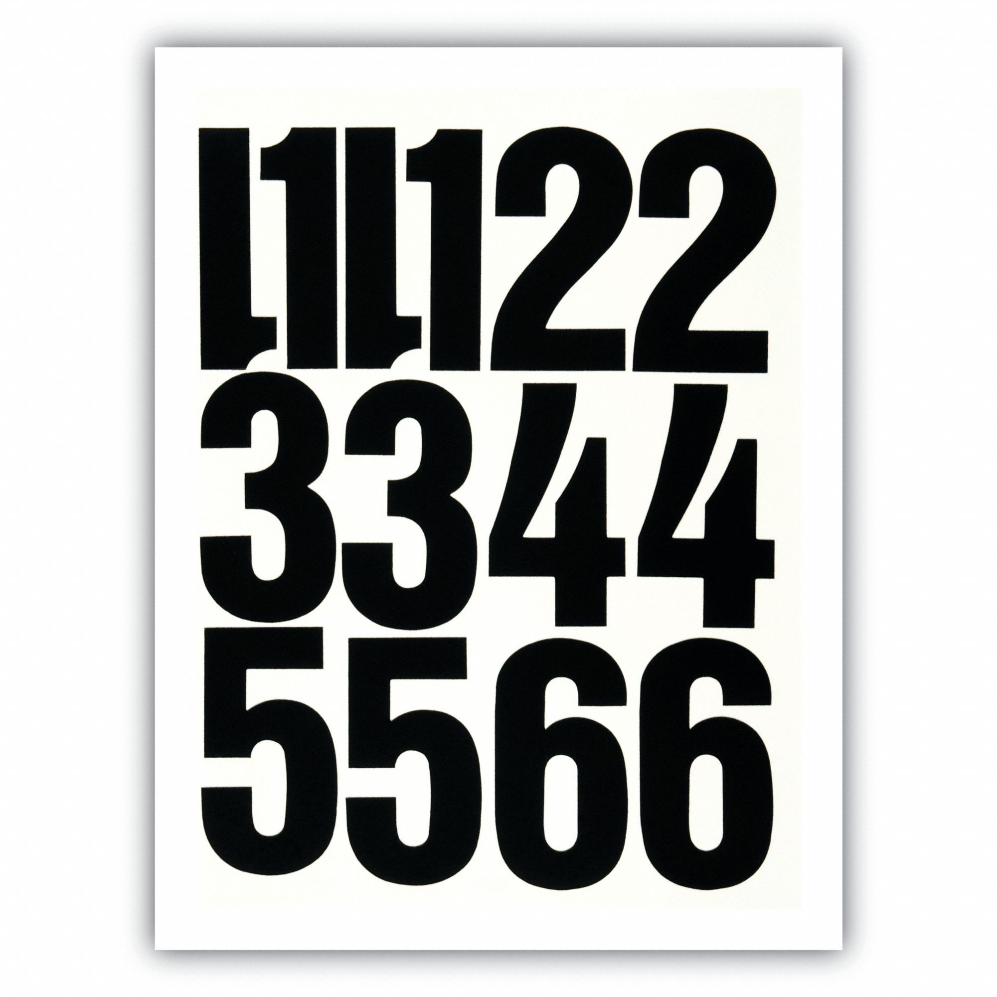 4 in Character Ht, Black, Press-On Numbers,Vinyl,4",Black,PK23 - 51UW44 ...