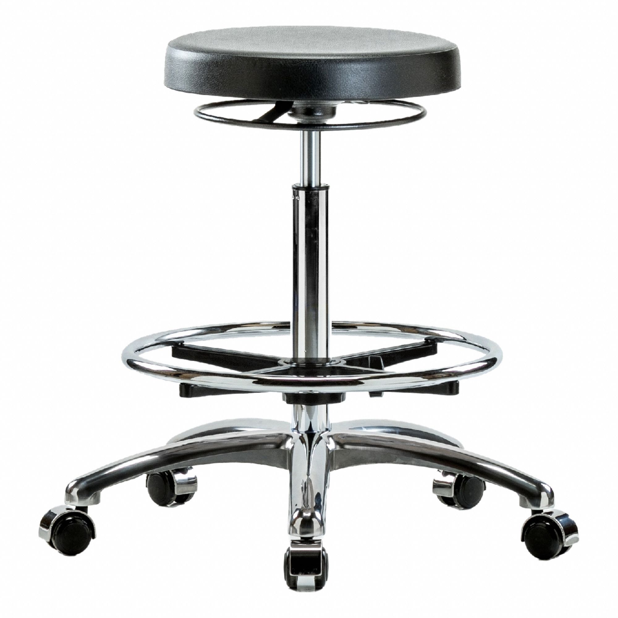 Polyurethane, Ht Range 23 1/2 in to 33 1/4 in, Cleanroom Stool - 358G39 ...