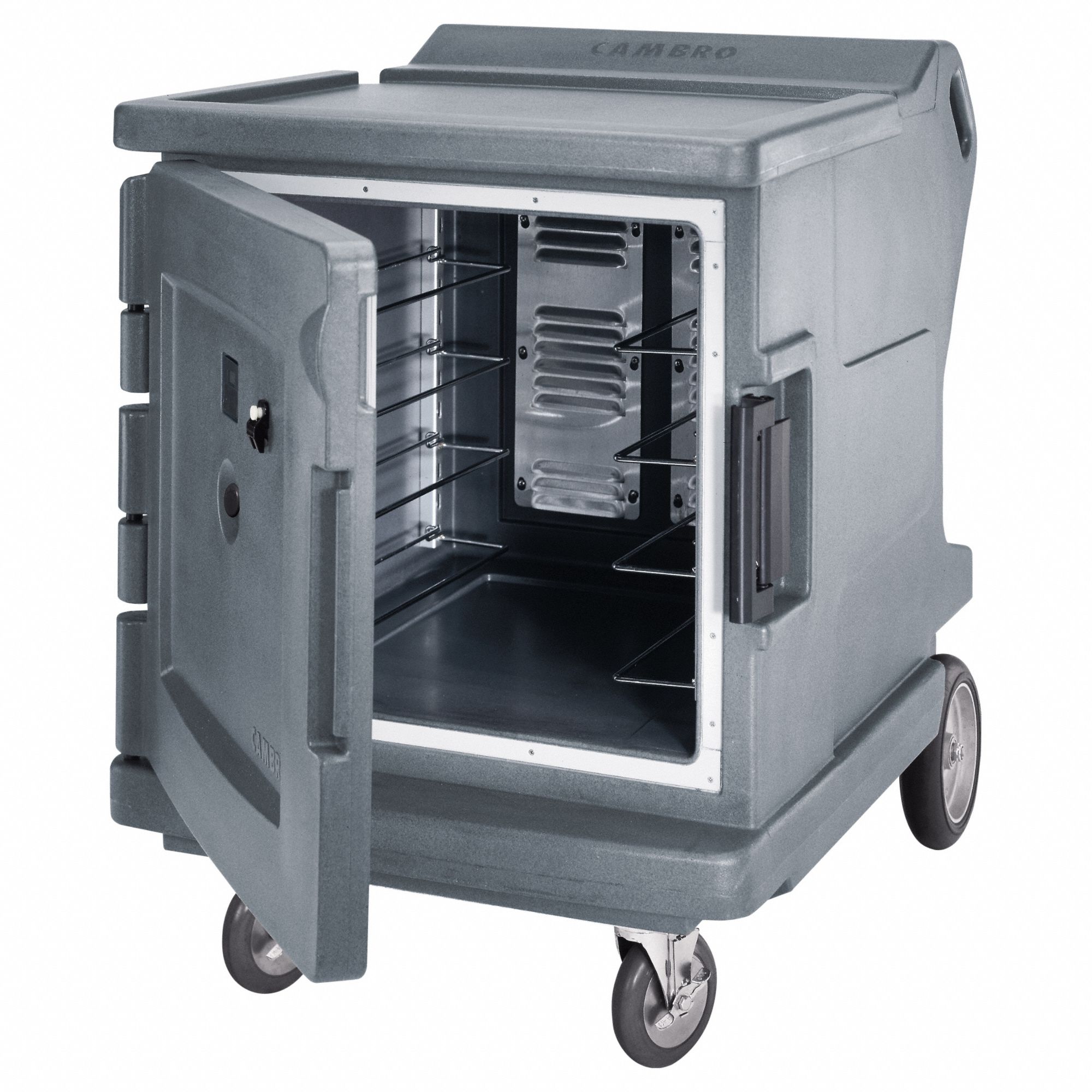 CAMBRO, (12) 2 1/2 in Pans, Granite Gray, Food Transport Cart - 359FW6 ...