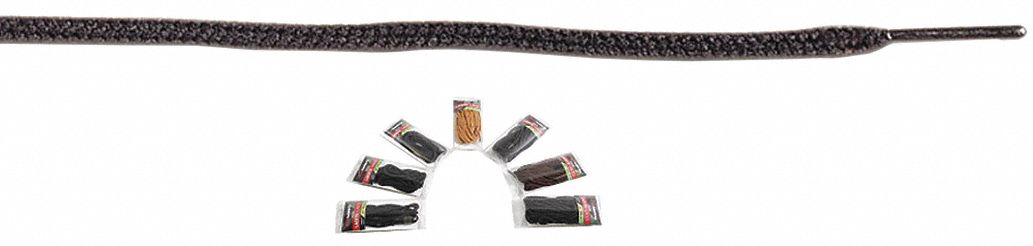 CAMRO LACES, ROUND, NOT FLAME RESISTANT, BLACK, 24 IN, POLYESTER, PAIR ...