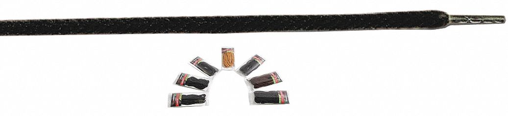 CAMRO LACES, FLAT, NOT FLAME RESISTANT, BLACK, 42 IN, POLYESTER, PAIR ...