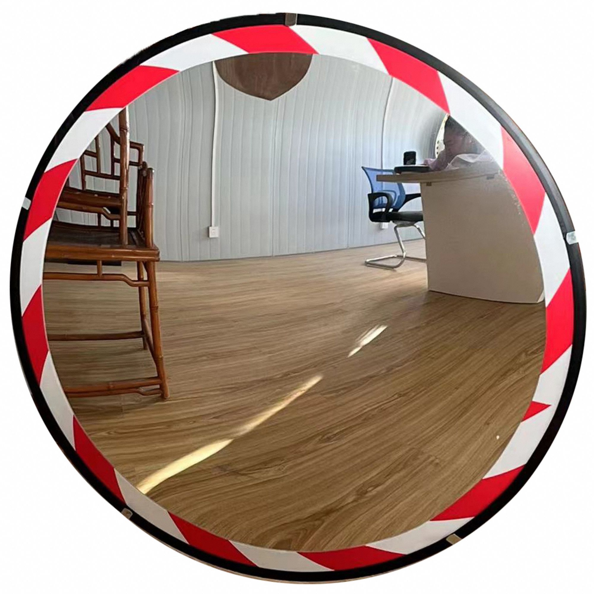 Round, Acrylic with High Visibility Border, Convex Security Mirror ... Round, Acrylic with High Visibility Border, Convex Security Mirror ...