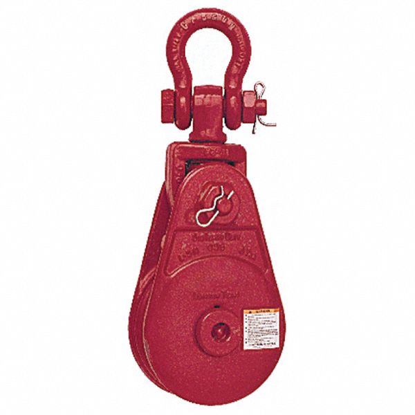 MCKISSICK HEAVY-DUTY SNATCH BLOCK W HOOK, 12 TONS, 5 7/8 IN SHEAVE OD ...