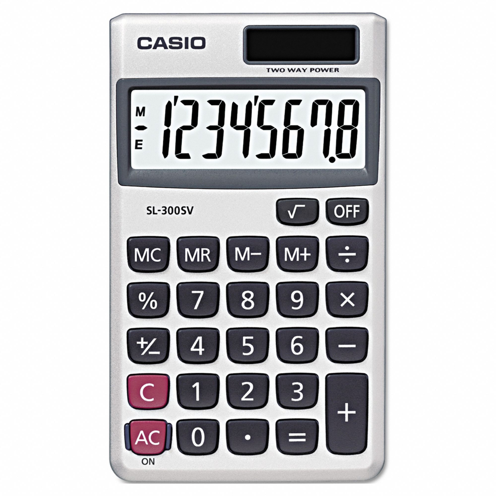 CASIO, LCD, 8 Digits Displayed, Portable Calculator - 51LD71|SL-300SV ...
