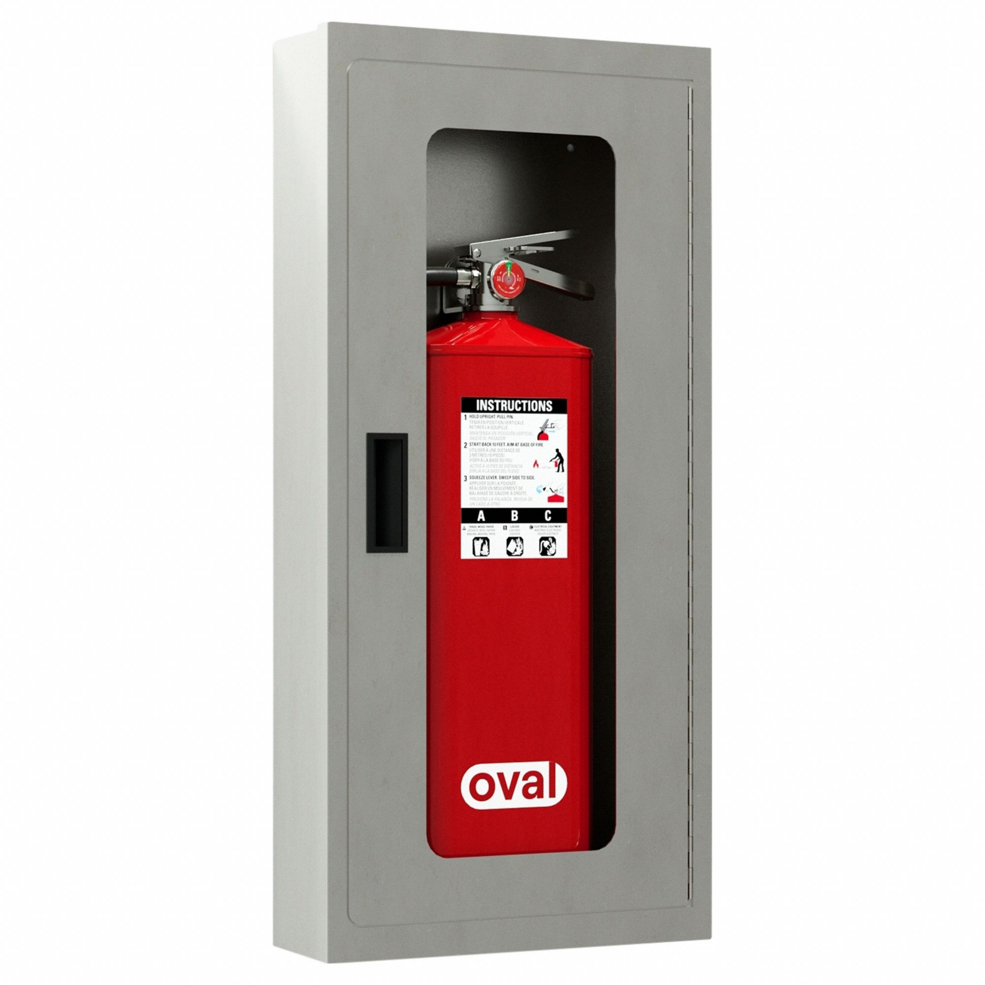 OVAL, For 10 lb Tank Wt, Surface, Fire Extinguisher Cabinet - 807AK1 ...
