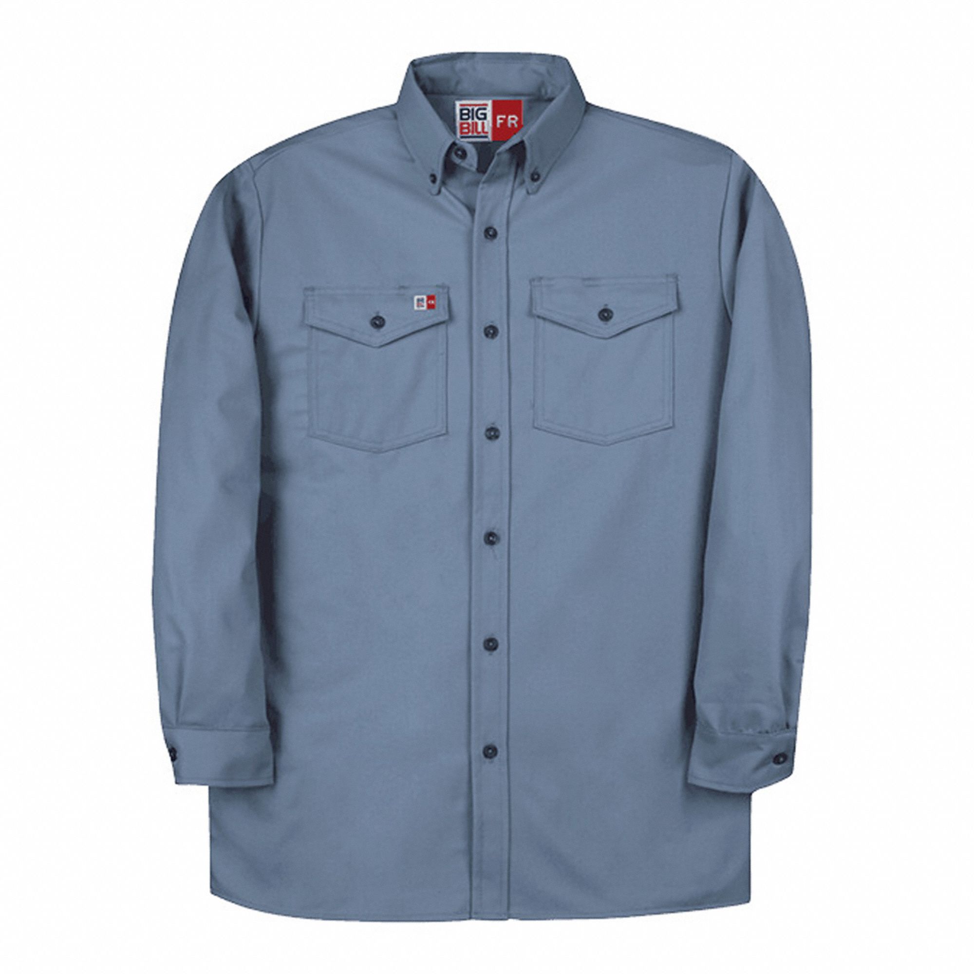 BIG BILL FLAME RESISTANT SHIRT,SZ L,BLUE - Arc Flash & Flame-Resistant ...