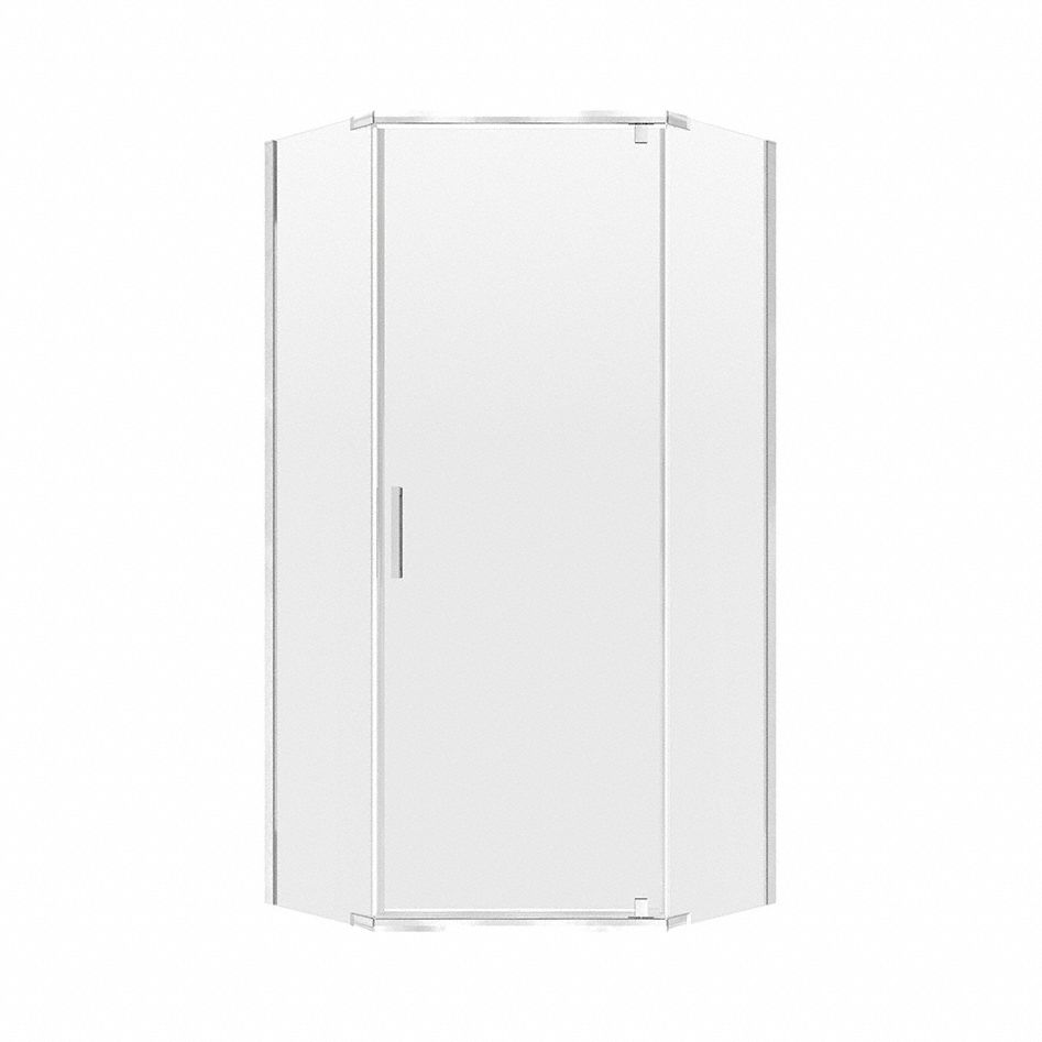 FOREMOST, 25 1/4 in Max. Door Wd, 17 1/8 in Fixed Panel Wd, Shower Door ...