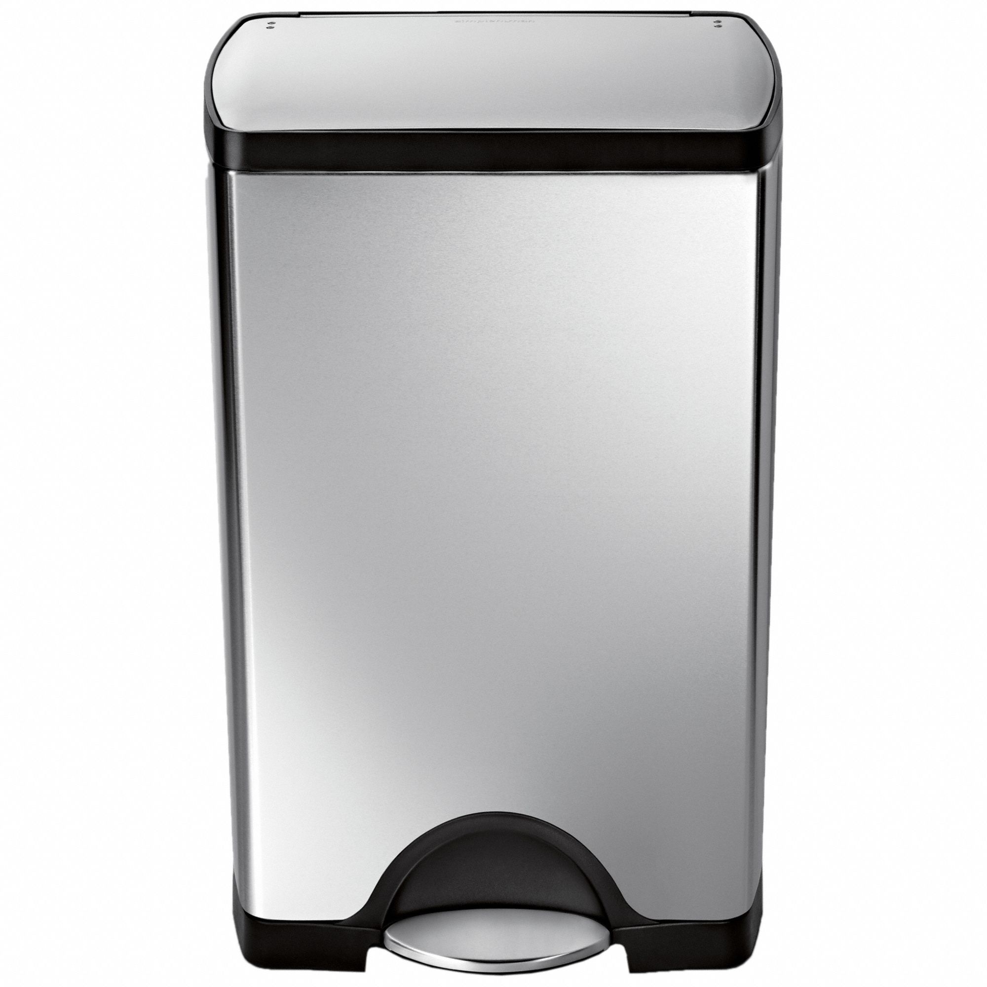 SIMPLEHUMAN, Stainless Steel, 10 gal Capacity, Step-On Trash Container ...