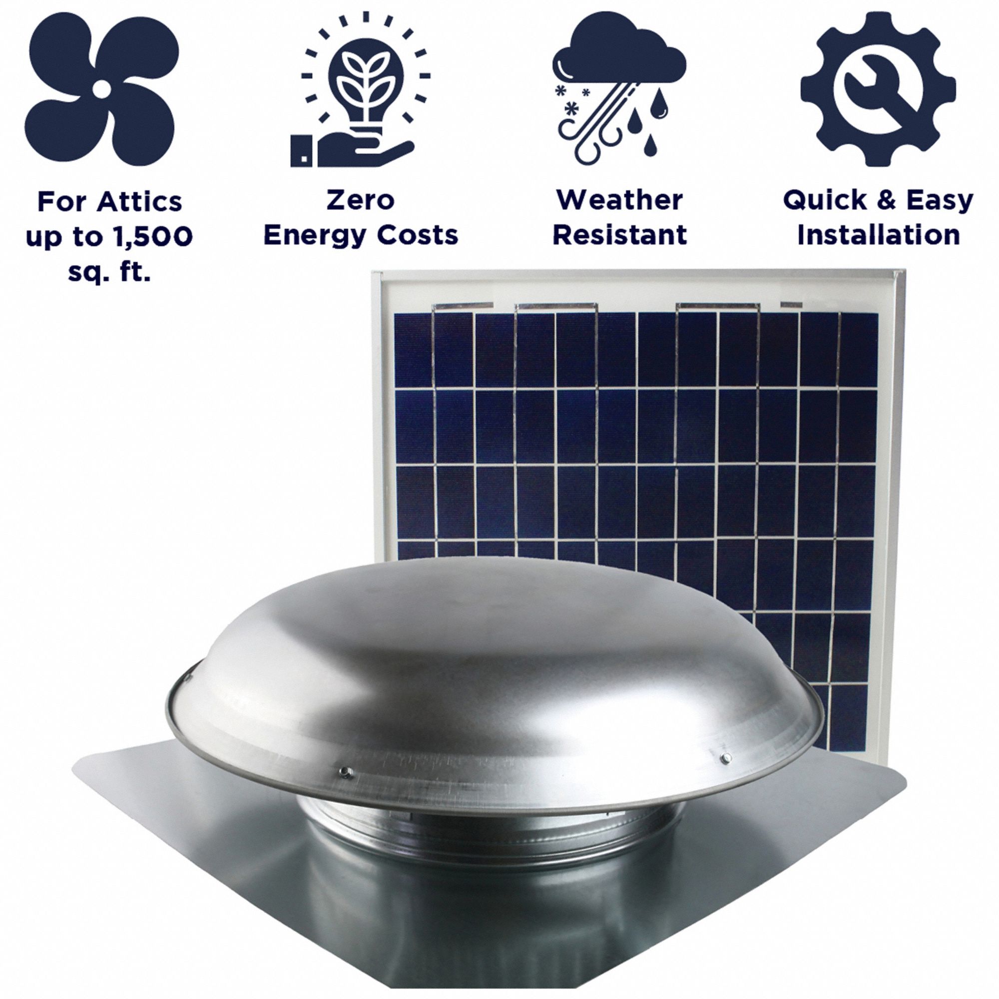 MAXX AIR Attic Exhaust Fan: Roof Mount, Solar, Max. 1,600 sq ft Attic ...