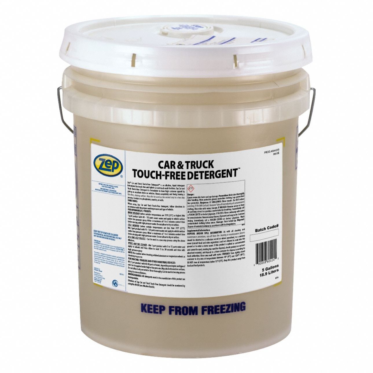 ZEP, Car & Truck Touch Free, 5 gal, Car/Truck Wash Detergent - 453C95 ...