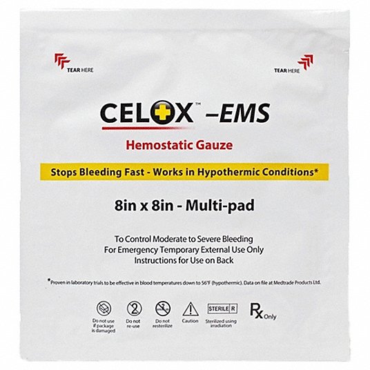 CELOX, 8 in Dressing Lg, 8 in Dressing Wd, Gauze Pad - 499H75|MS ... CELOX, 8 in Dressing Lg, 8 in Dressing Wd, Gauze Pad - 499H75|MS ...